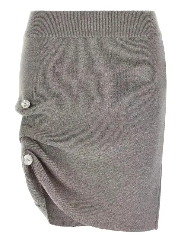 Giuseppe Di Morabito Draped Crystal-embellished Mini Skirt - Grey