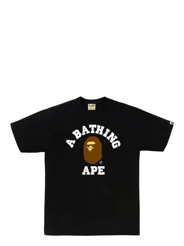 A BATHING APE Short Sleeve College Tee - Black