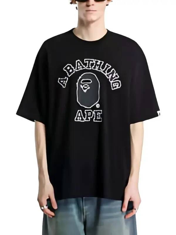A BATHING APE Logo-print Cotton T-shirt - Black