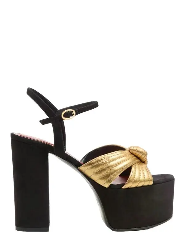 Valentino Garavani Crasher Suede Platform Sandals 125mm - Gold