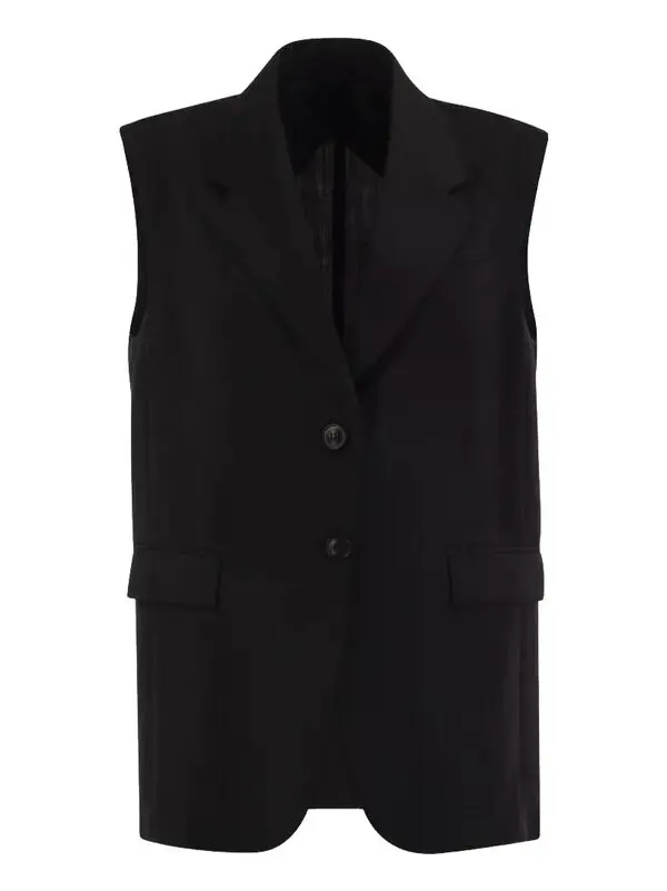 Max Mara Sleeveless Wool Jacket - Black