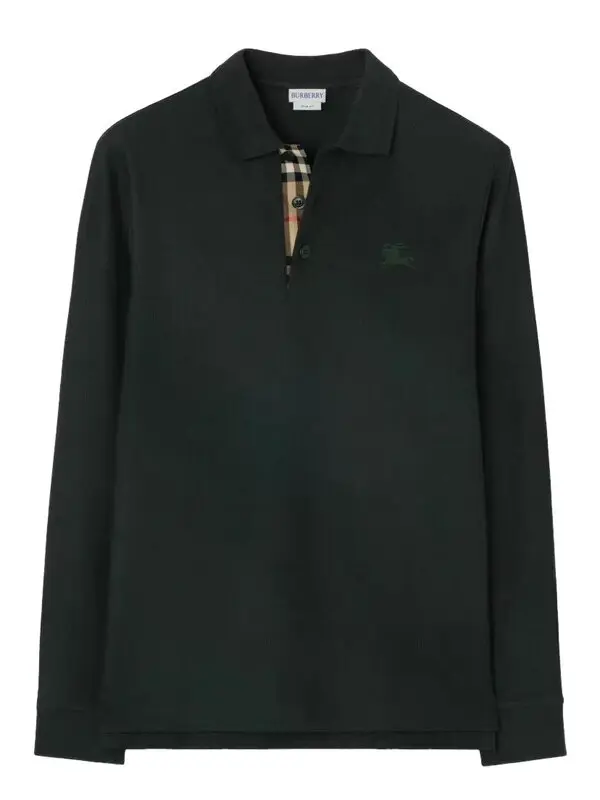 Burberry Long-sleeve Cotton Polo Shirt - Green
