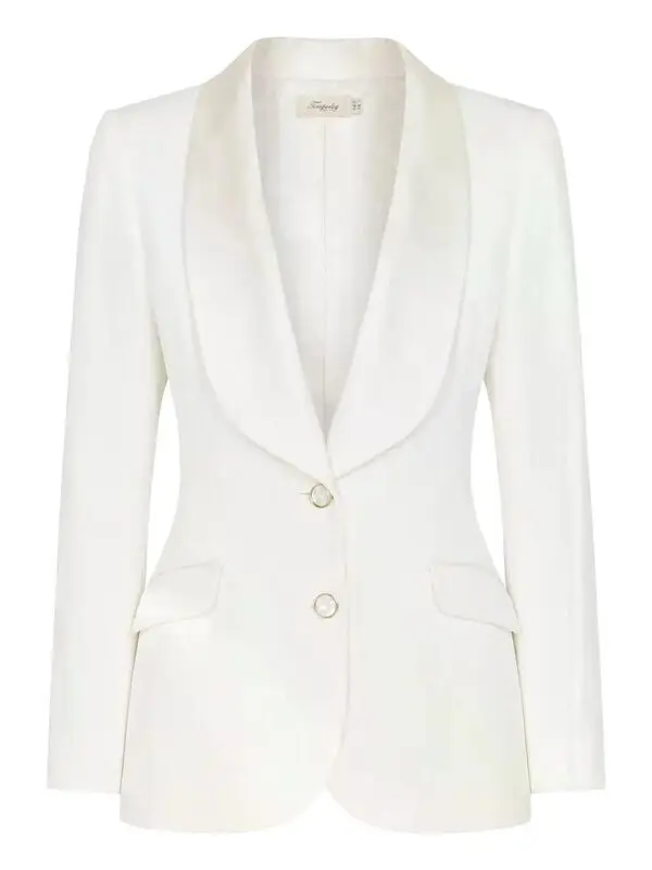 TEMPERLEY LONDON Nyx Shawl-lapel Blazer - White