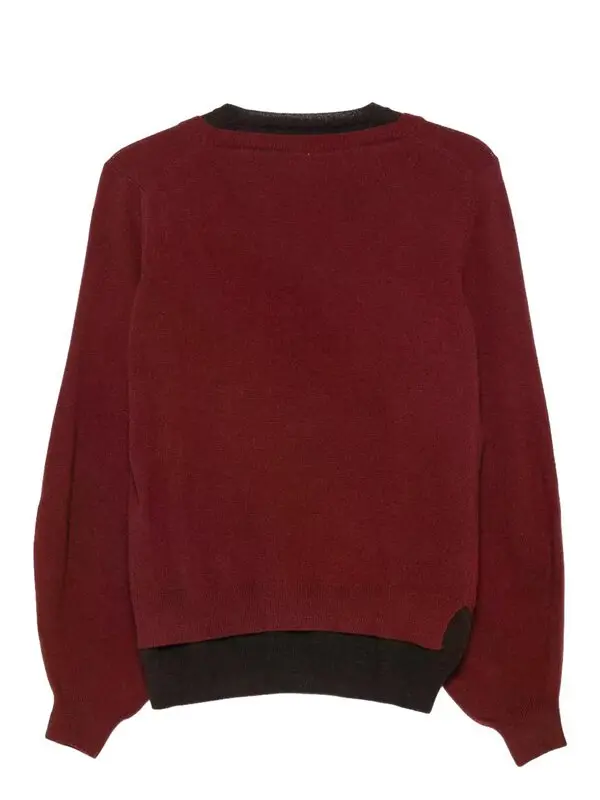 MANZONI 24 V-neck Long Sleeve Sweater - Red