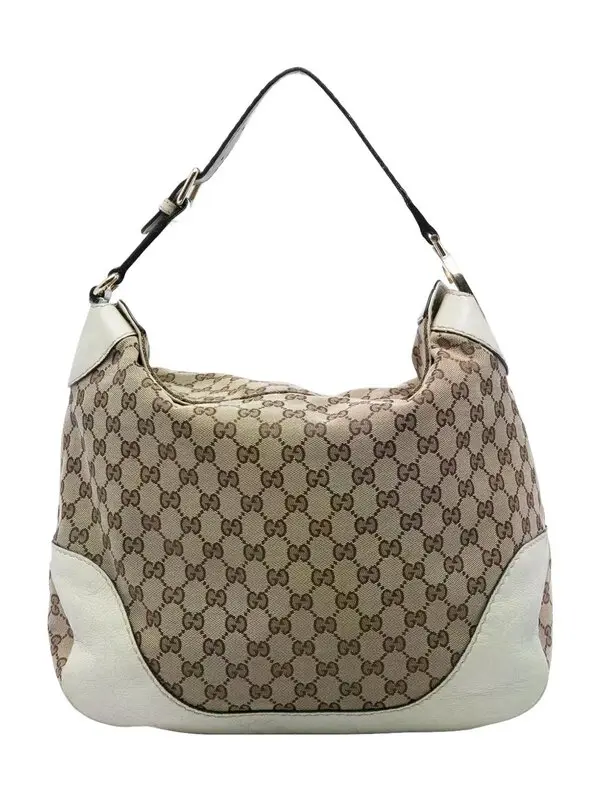 Gucci Gg Canvas Charlotte Hobo Tote Bag - White
