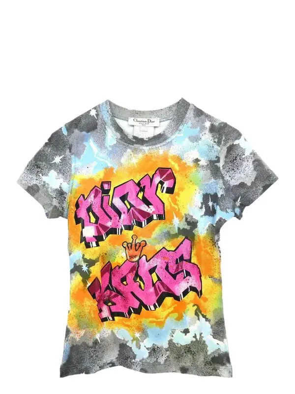 Dior 2004 Kaos Graffiti-print T-shirt - Grey
