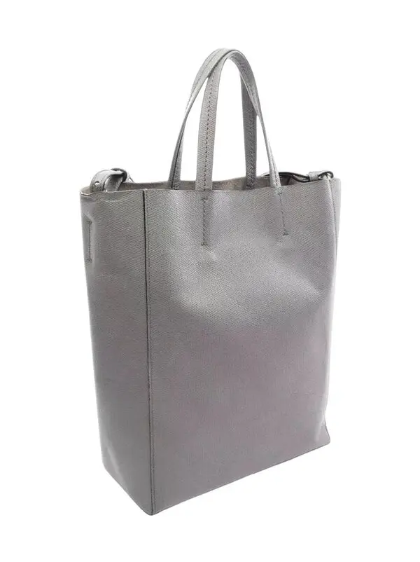 Celine 2000-2026 Small Grained Calfskin Vertical Cabas Tote Satchel - Grey