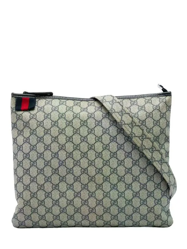 Gucci Gg Supreme Web Crossbody Bag - Neutrals