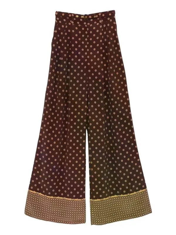 Zimmermann Polka-dot Belted Palazzo Pants - Brown