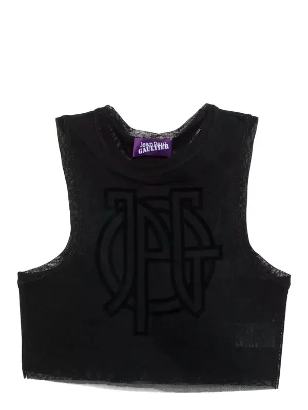 JEAN PAUL GAULTIER Logo-detail Cropped Top - Black
