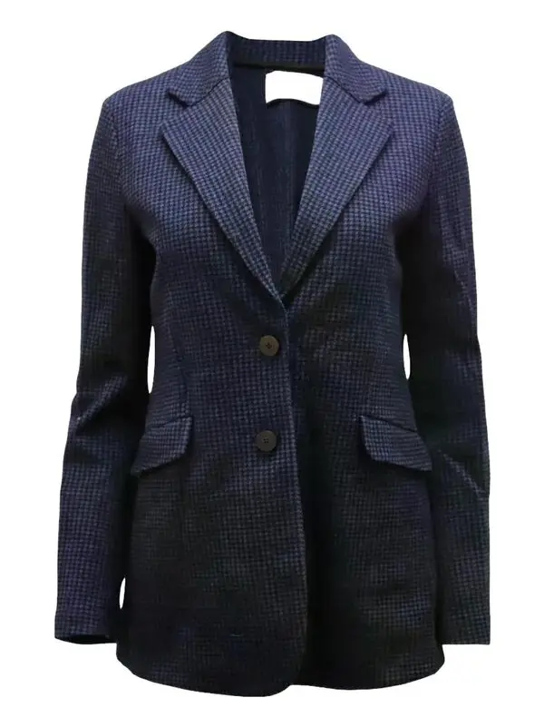 Harris Wharf London Houndstooth Wool Blazer - Blue