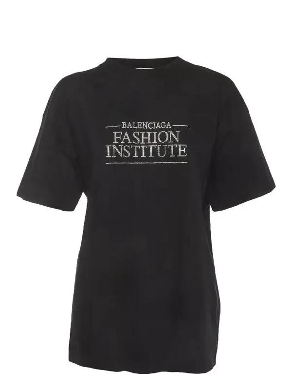 Balenciaga Logo-embellished T-shirt - Black