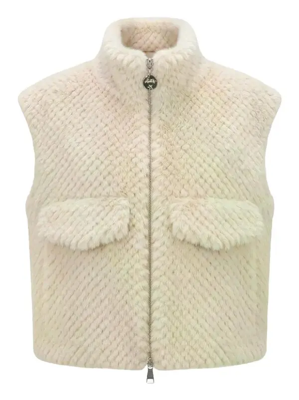 HIGH SOCIETY Alea Faux-fur Gilet - Neutrals