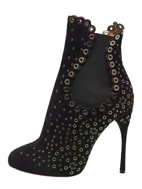 Alaïa Laser-cut Stiletto Ankle Boots - Black