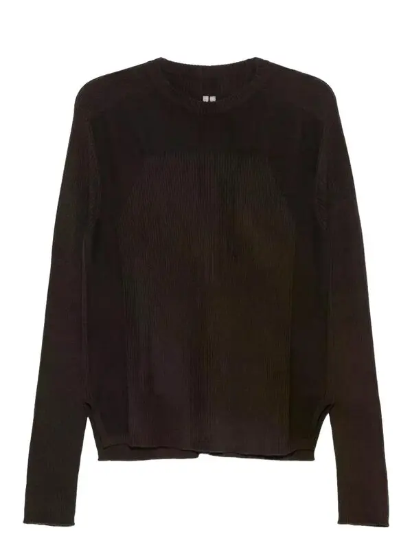 Rick Owens Ribbed Geo Panel Sweater - Brown