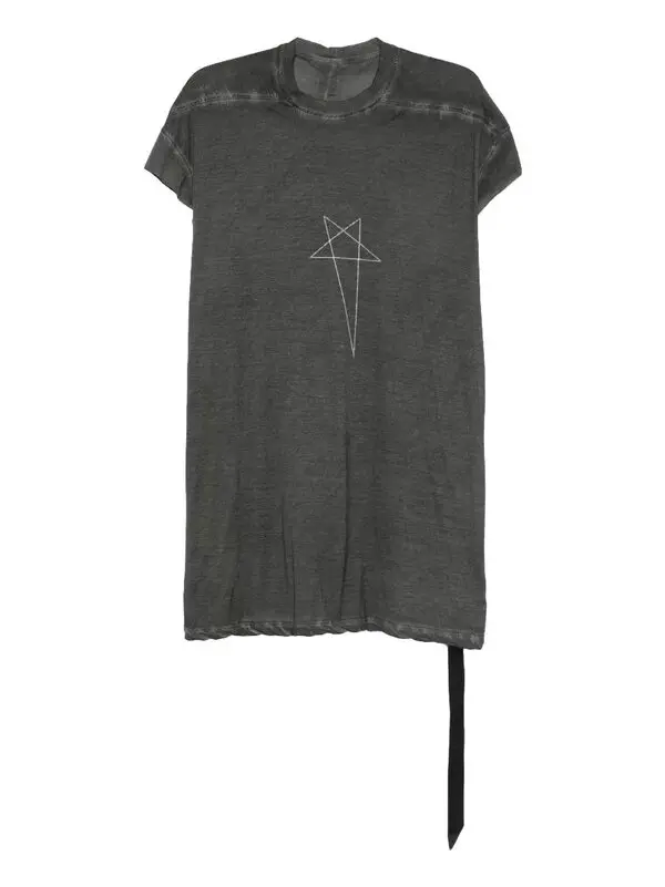 Rick Owens Jumbo Sl Pentagram-print Cap-sleeve T-shirt - Black