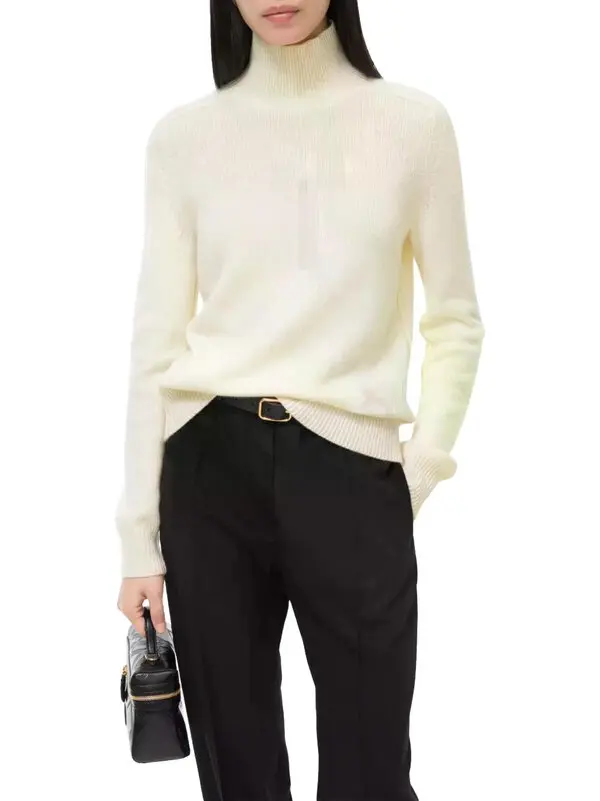 Burberry Cashmere Turtleneck Sweater With Knight Motif - Neutrals