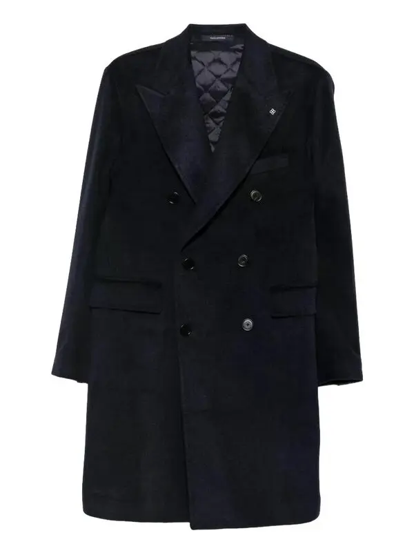 Tagliatore Double-breasted Peak-lapel Coat - Blue