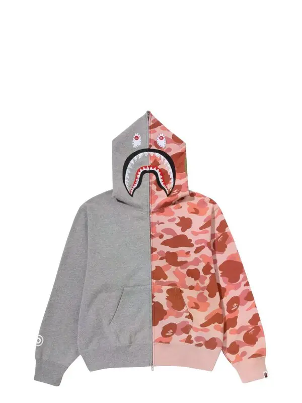 A BATHING APE 1st Camo Crystal-stone Shark Full-zip Hoodie - Grey