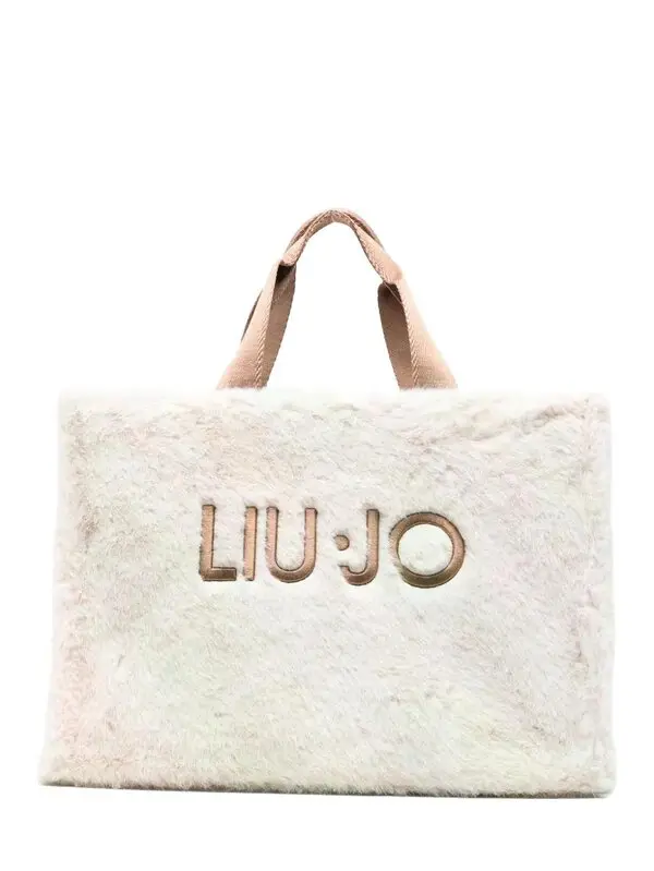 Liu Jo Faux-fur Logo Tote Bag - Neutrals