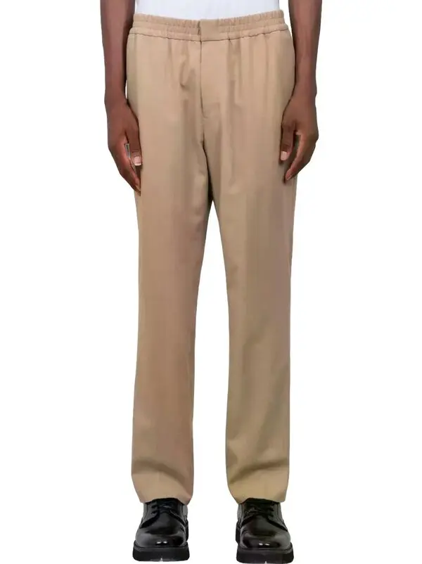 AMI Paris Elasticated-waist Wool Trousers - Neutrals