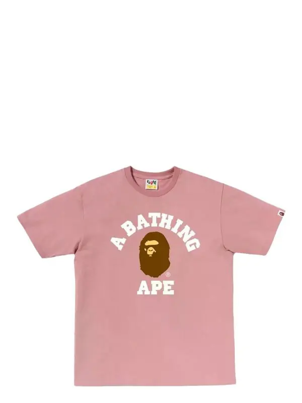 A BATHING APE Short Sleeve College Tee - Pink