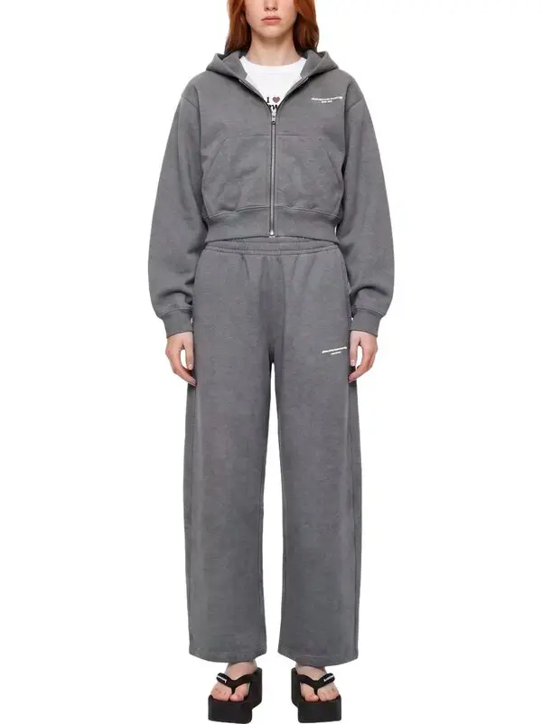 Alexander Wang Mid-rise Relaxed Sweatpants With Logo Print - Grey