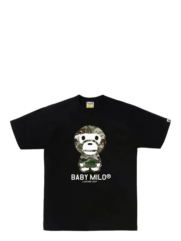 A BATHING APE Baby Milo Camo-print T-shirt - Black