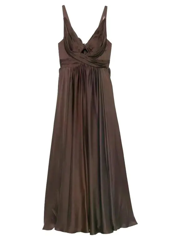 Zimmermann Ruched Cut-out Maxi Dress - Brown