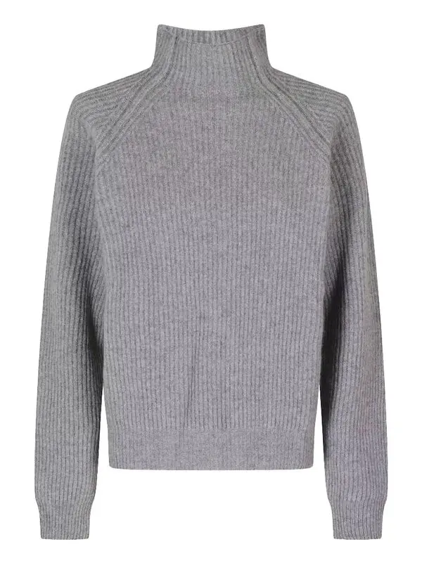 Federica Tosi Ribbed Knit Raglan Sleeve Sweater - Grey