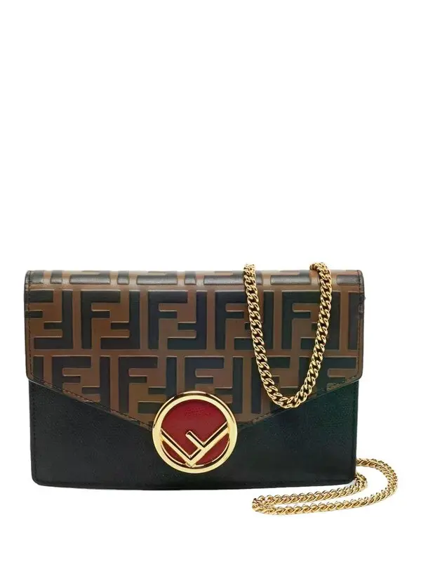 Fendi Zucca-embossed Crossbody Bag - Black