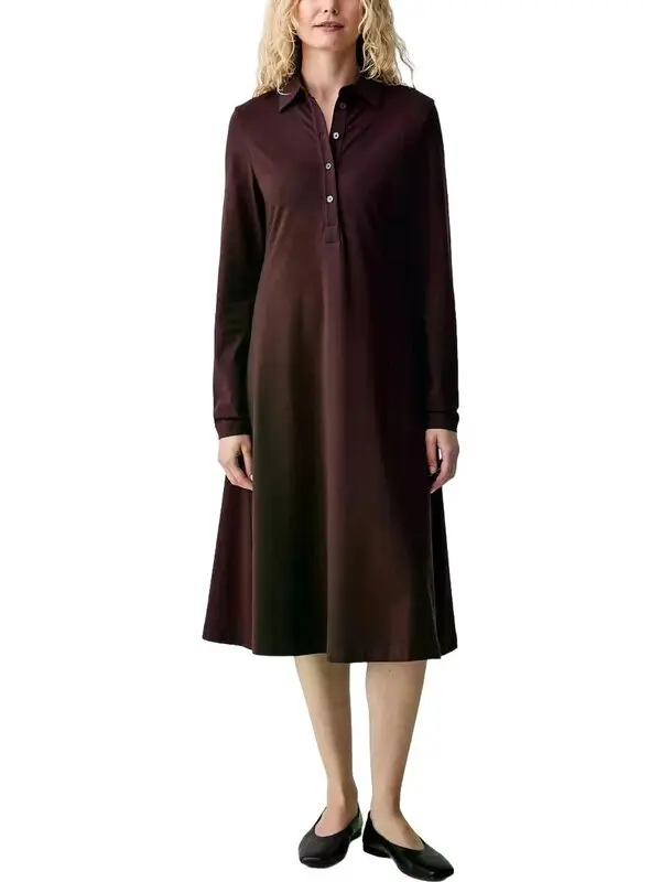 Marc O'polo Long-sleeved Midi Shirt Dress - Brown