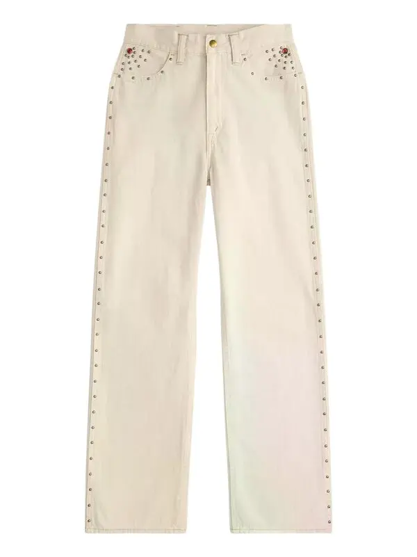Ralph Lauren Studded Straight-leg Jeans - Neutrals