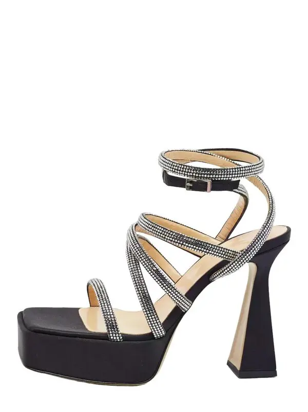 Mach & Mach Sydney Crystal-embellished Platform Sandals - Black