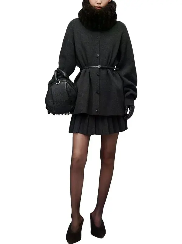 Alexander Wang Oversized Cardigan With Belt - Grey