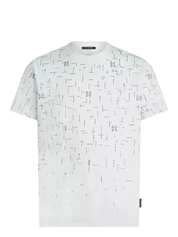 Karl Lagerfeld Monogram Rhinestone-embellished T-shirt - White