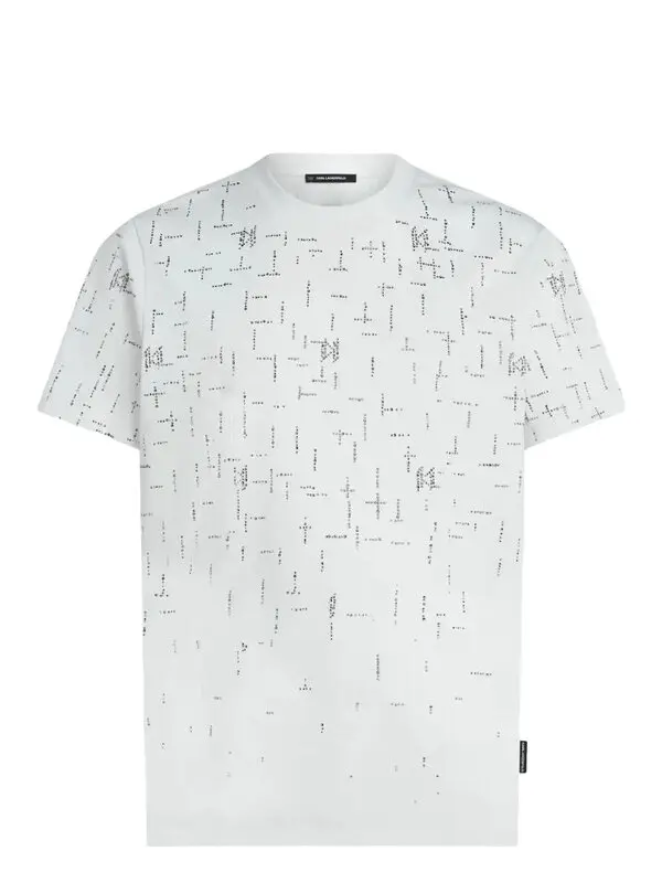 Karl Lagerfeld Monogram Rhinestone T-shirt - White