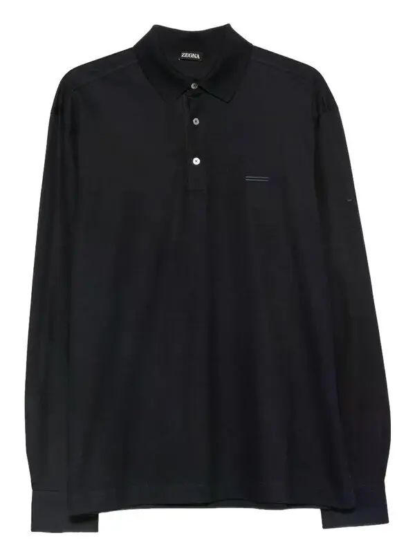 Zegna Long-sleeve Polo Shirt - Blue
