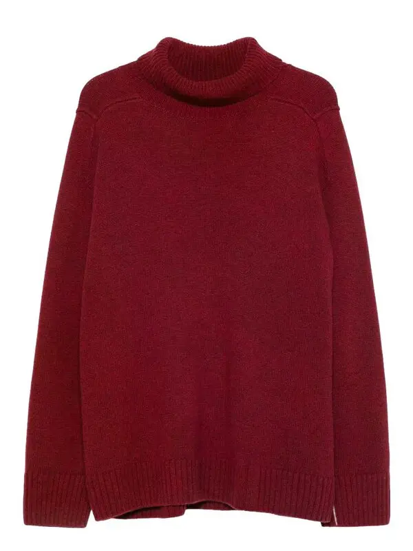 Eric Bompard Split-sleeve High-neck Sweater - Red