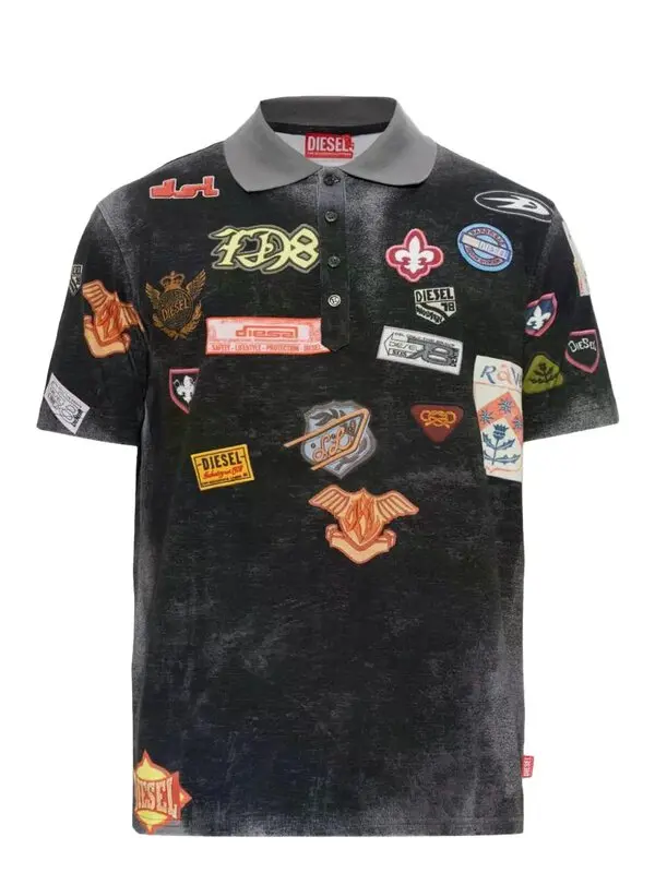 DIESEL® Patch-detail Polo Shirt - Black