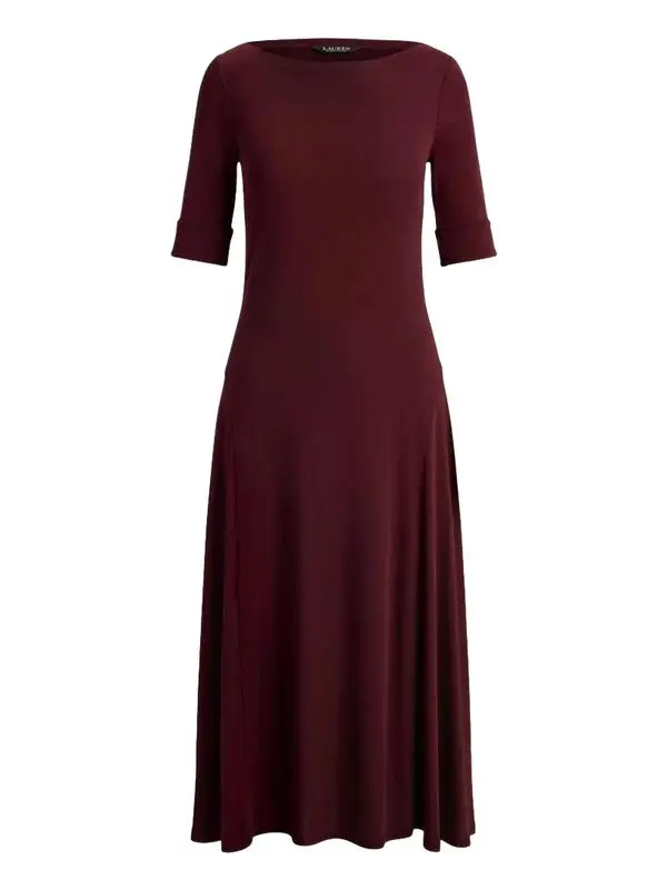 Ralph Lauren Rib-knit Boat-neck Midi Dress - Red