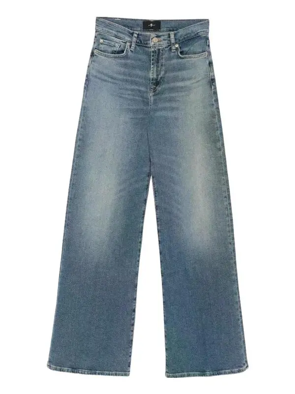 7 For All Mankind Belt-loop Pocket Wide Leg Jeans - Blue