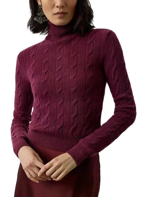 Ralph Lauren Cable-knit Turtleneck Sweater - Red