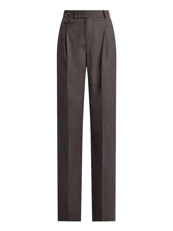 Ralph Lauren Brie Pleated Straight-leg Trousers - Brown
