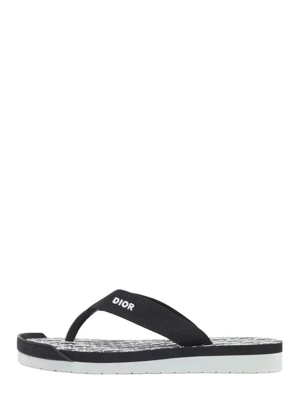 Dior Oblique Canvas Thong Sandals - Black