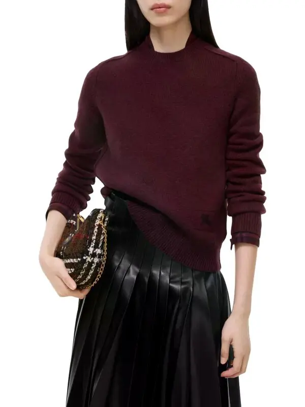 Burberry Cashmere Sweater With Knight Motif - Purple