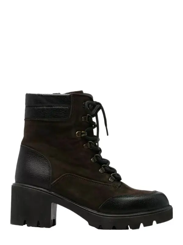 SERGIO MORETTI FIRENZE Lace-up Panelled Ankle Boots - Brown