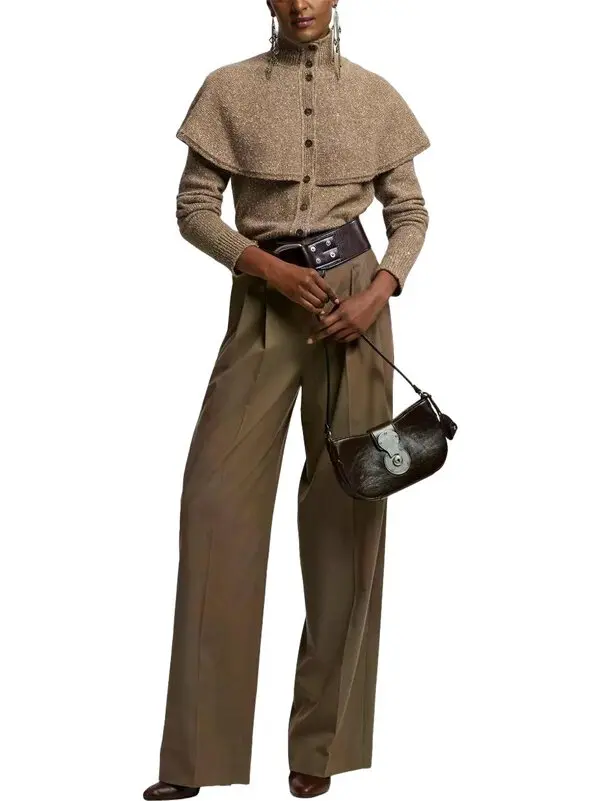 Ralph Lauren Clarice Pleated Wool Trousers - Brown