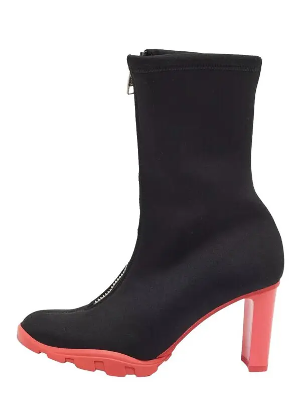 Alexander McQueen Stretch Fabric Zip Ankle Boots - Black