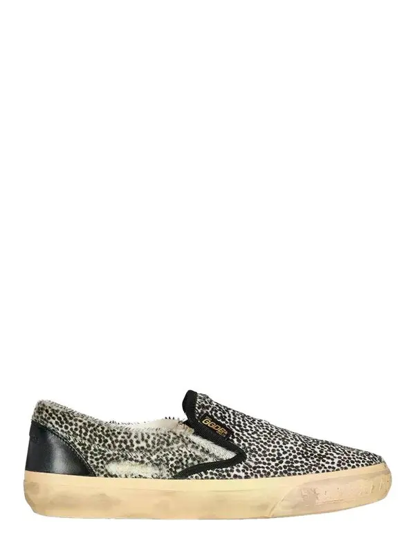 GOLDEN GOOSE Leopard-print Slip-on Sneakers - White